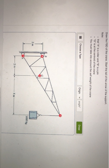 Solved Draw the FBD of the crane. Start the tail of the | Chegg.com