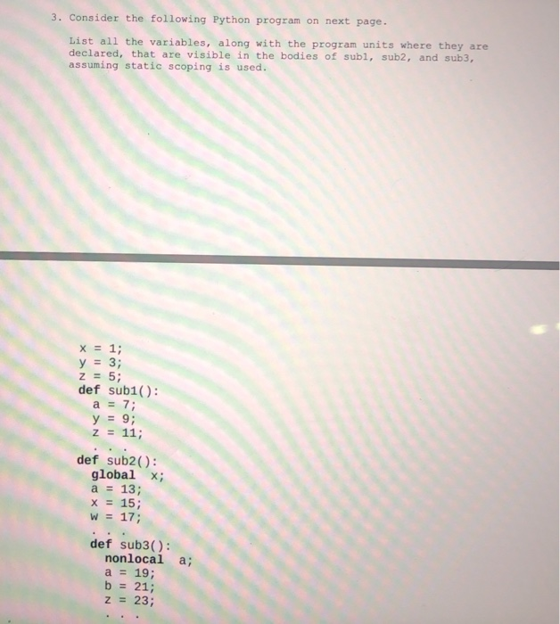 Solved 3. Consider the following Python program on next | Chegg.com