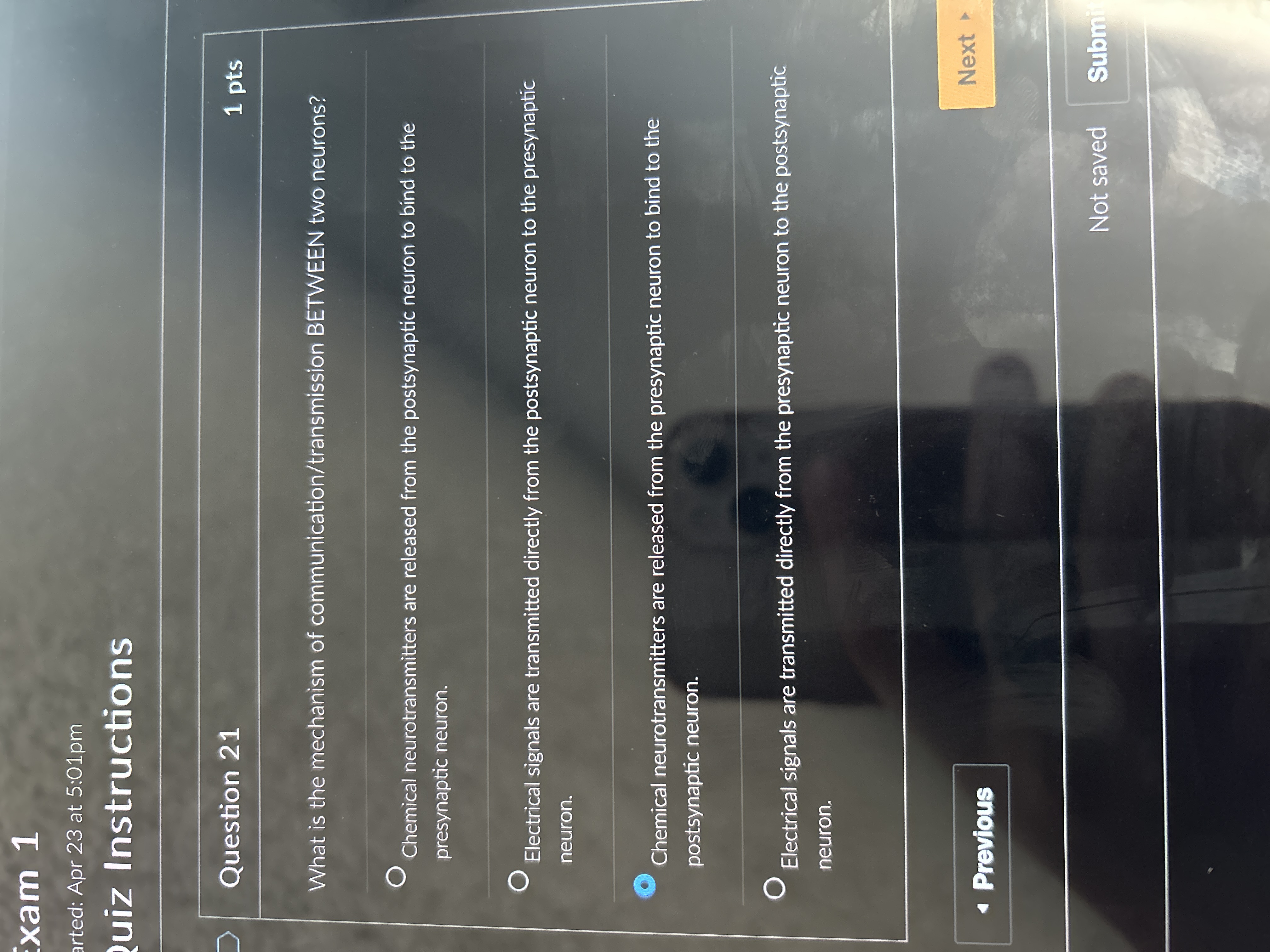 Solved xam 1arted: Apr 23 ﻿at 5:01pmuiz InstructionsQuestion | Chegg.com