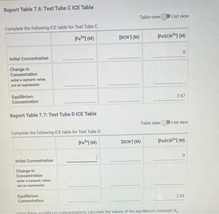 Table view D List view nno. and nalmulation af | Chegg.com