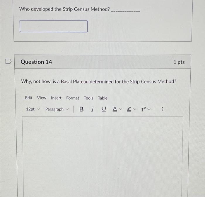 Solved Who developed the Strip Census Method? Question 14 1 | Chegg.com