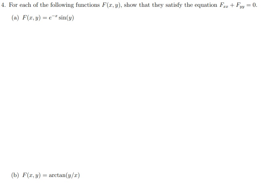 Solved For each of the following functions F(x,y), ﻿show | Chegg.com