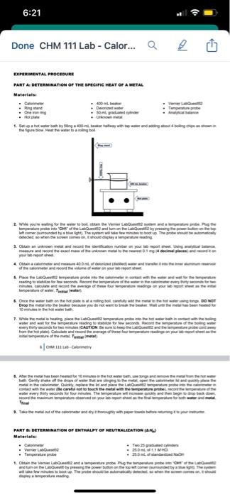 Solved POSTLABORATORY ASSIGNMENT 1. Based on the specific | Chegg.com