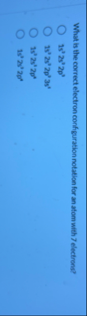 Solved What is the correct electron configuration notation | Chegg.com