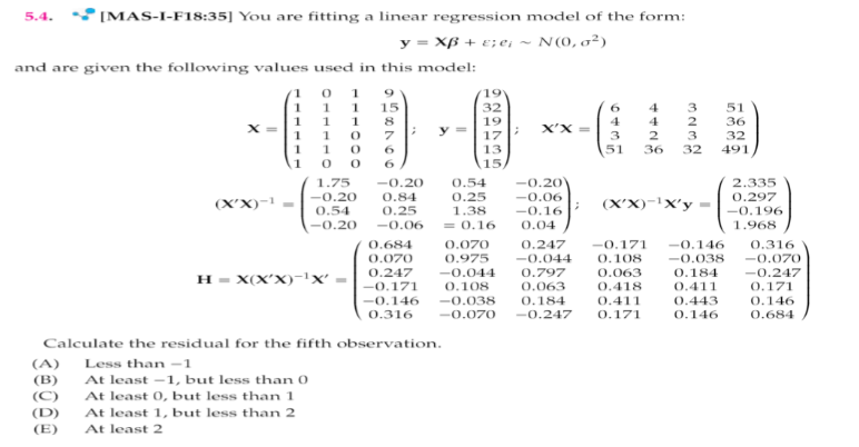 Solved 5.4. ﻿IMAS-I-F18:35] ﻿You are fitting a linear | Chegg.com