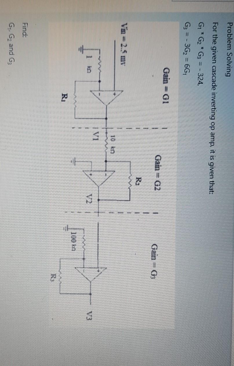 Solved Problem Solving For the given cascade inverting op | Chegg.com