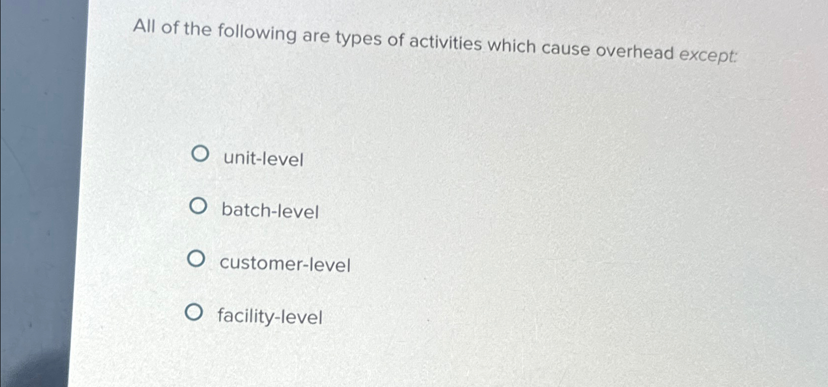 Solved All of the following are types of activities which | Chegg.com