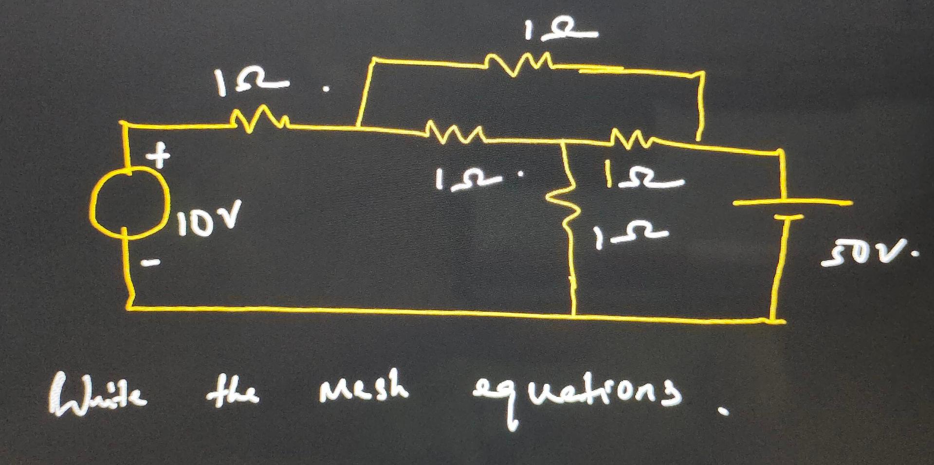 Solved 12 m + یا 12 10V sz sov. Write the mash equations | Chegg.com