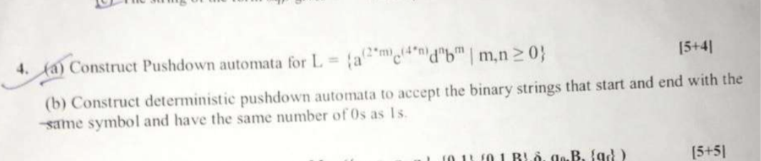 Solved 54 B Construct Deterministic Pushdown Automata