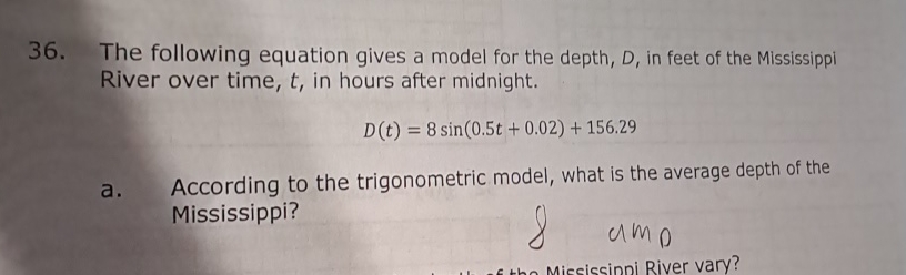 Solved The following equation gives a model for the depth, | Chegg.com