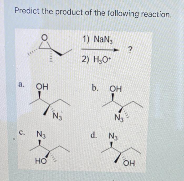 Solved Predict the product of the following reaction. | Chegg.com