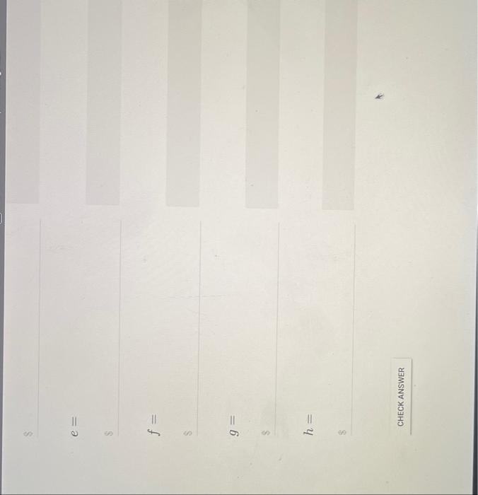 Solved Using the following table, calculate the missing | Chegg.com