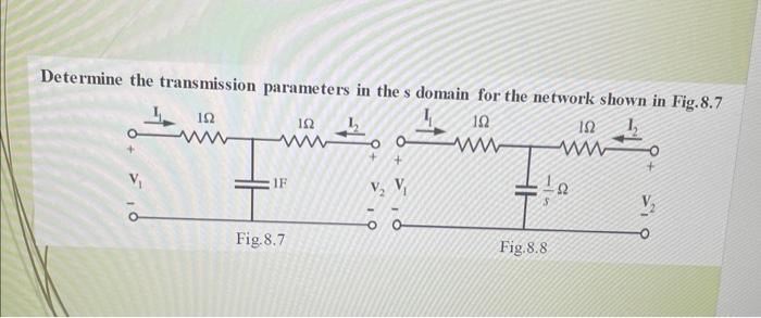 Solved Determine the transmission parameters in the s domain | Chegg.com