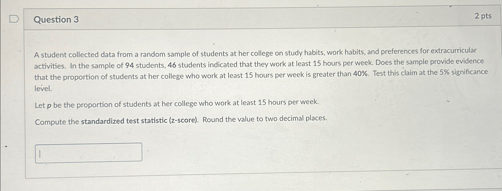 Solved Question 32 ﻿ptsA student collected data from a | Chegg.com