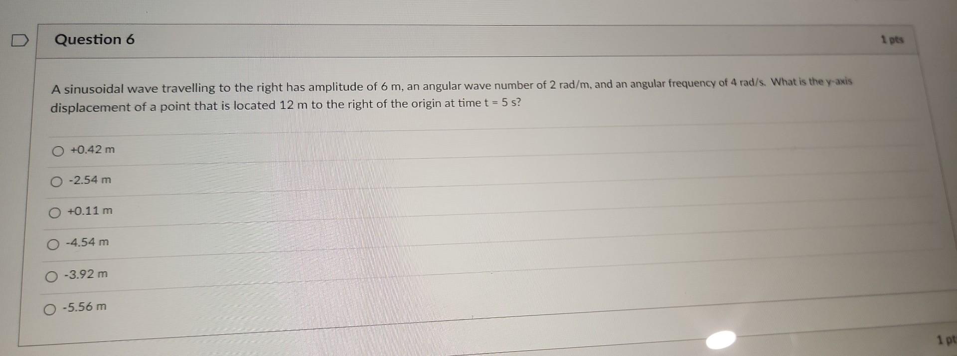 Solved A sinusoidal wave travelling to the right has | Chegg.com