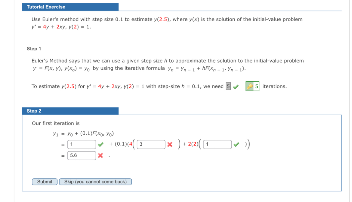 Solved Tutorial Exerciseuse Euler S Method With Step Size