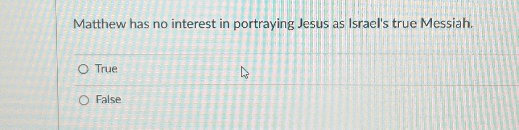 Solved Matthew has no interest in portraying Jesus as | Chegg.com