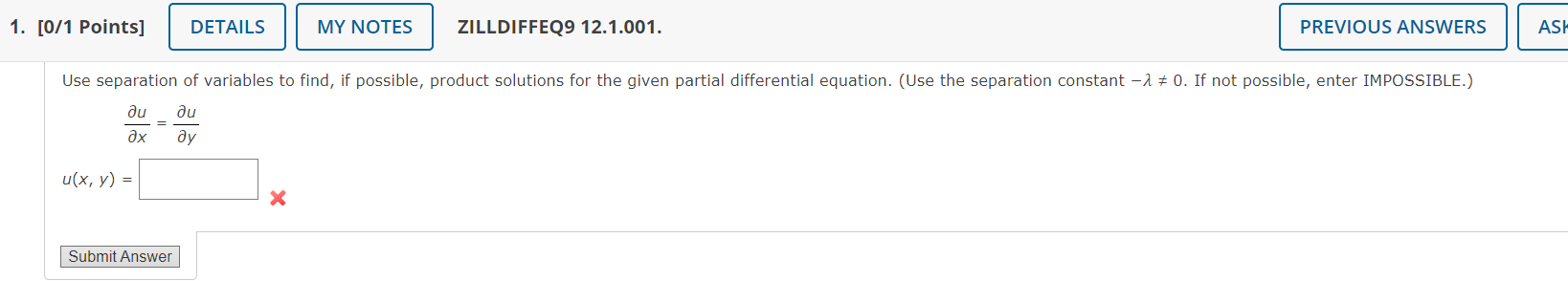 Solved Use Separation Of Variables To Find If Possible 6453