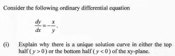 Solved Consider the following ordinary differential equation | Chegg.com Solved Consider the following ordinary differential equation | Chegg.com