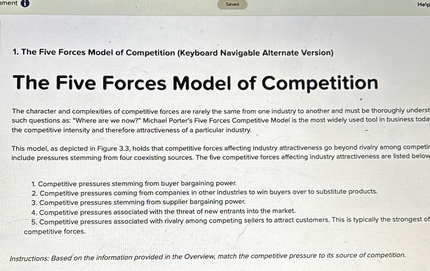Solved The Five Forces Model of Competition (Keyboard | Chegg.com