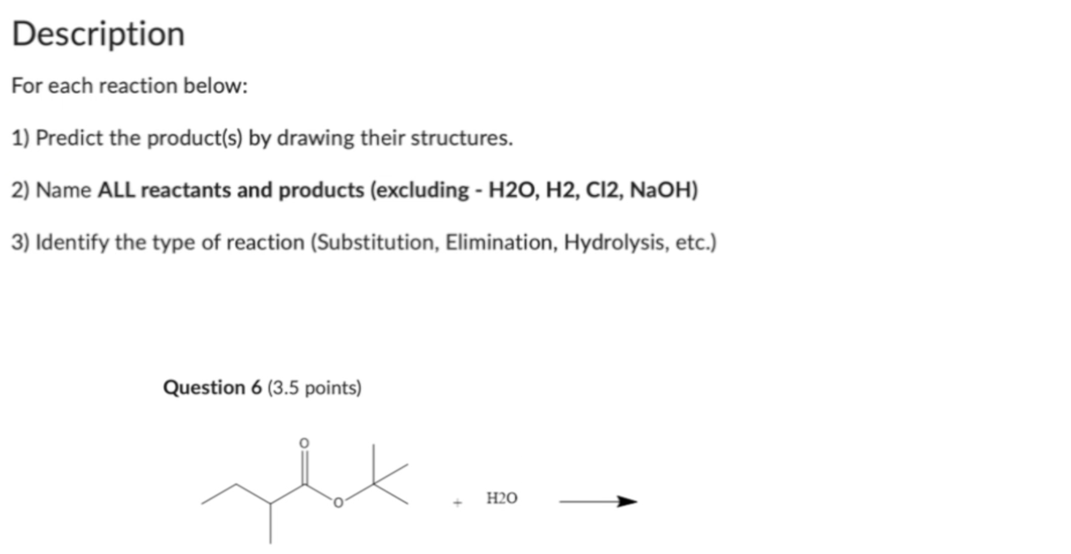 Solved DescriptionFor each reaction below:Predict the | Chegg.com