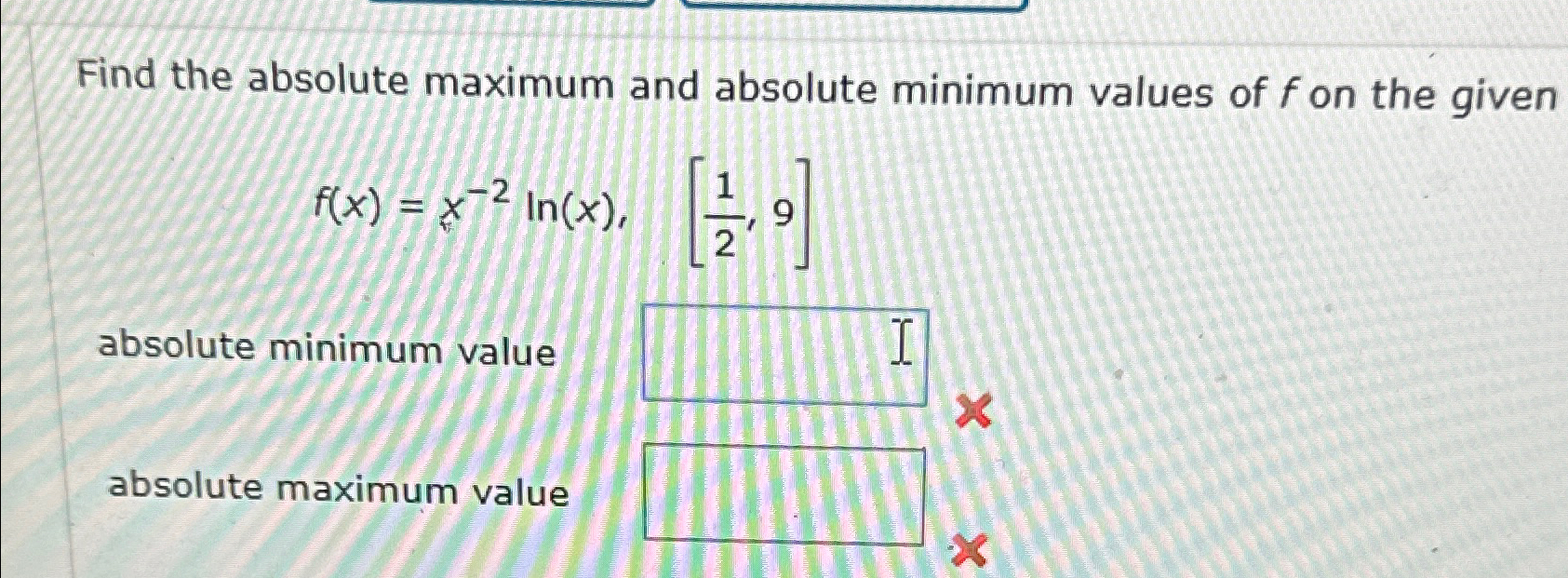 Solved Find the absolute maximum and absolute minimum values | Chegg.com