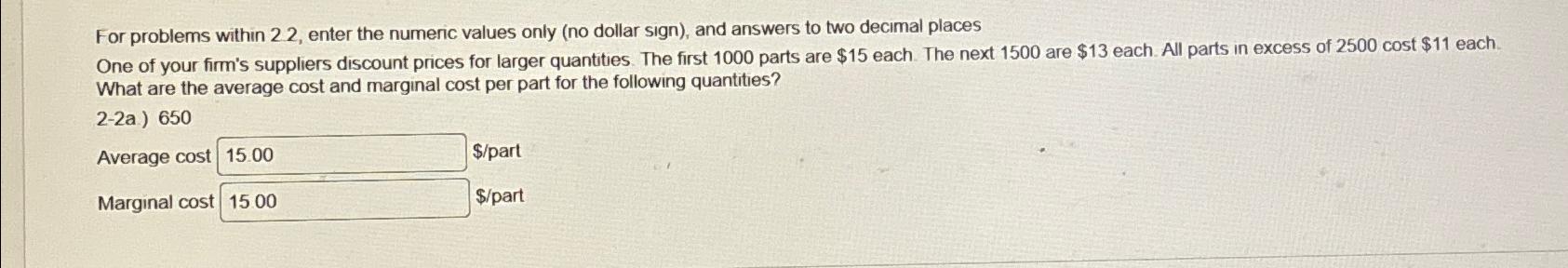 Solved For problems within 22, ﻿enter the numeric values | Chegg.com