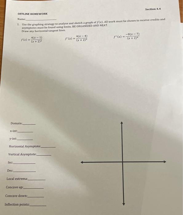 Solved Name 1. Use the graphing strategy to analyze and | Chegg.com