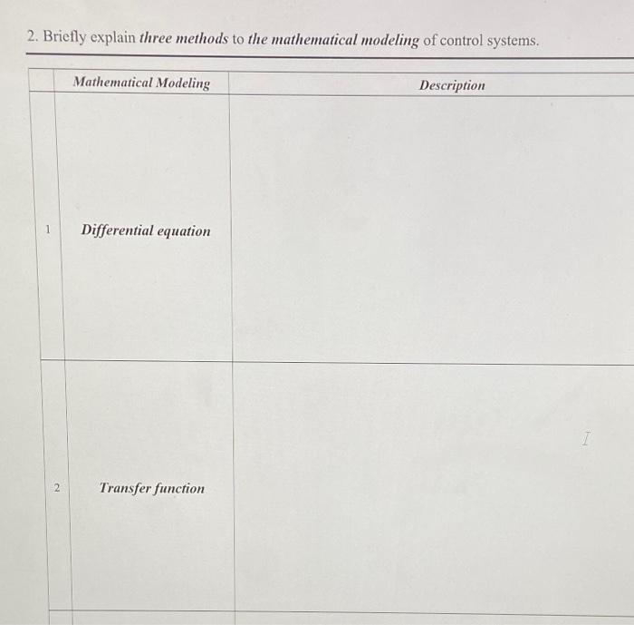Solved 2. Briefly explain three methods to the mathematical | Chegg.com