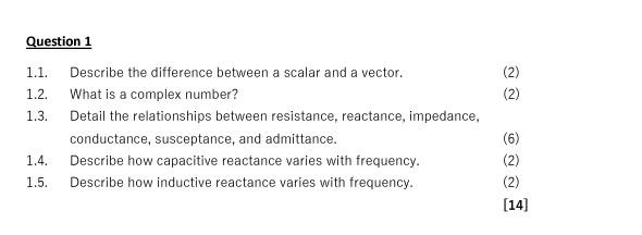 Solved Question 1 1.1. Describe the difference between a | Chegg.com