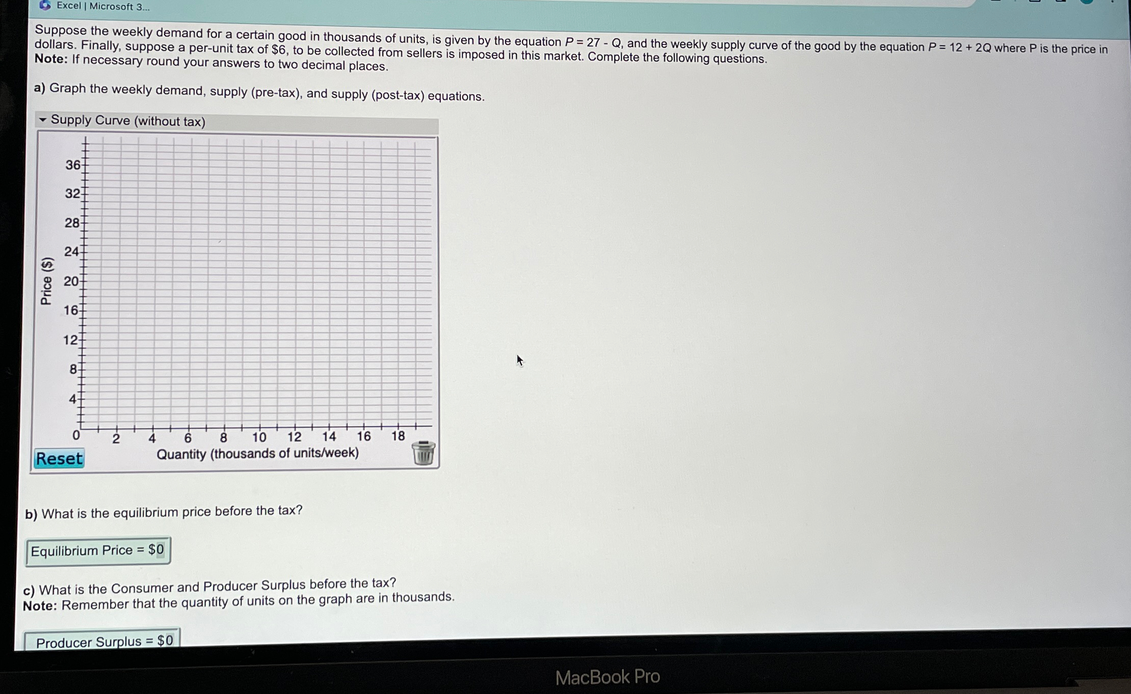 Solved Excel | ﻿Microsoft 3..Suppose the weekly demand for a | Chegg.com
