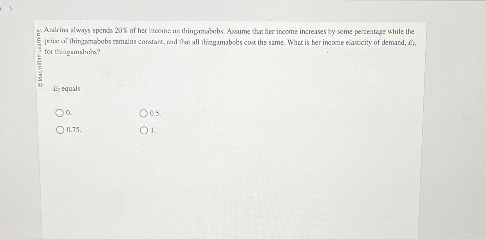 Solved Andrina always spends 20% ﻿of her income on | Chegg.com