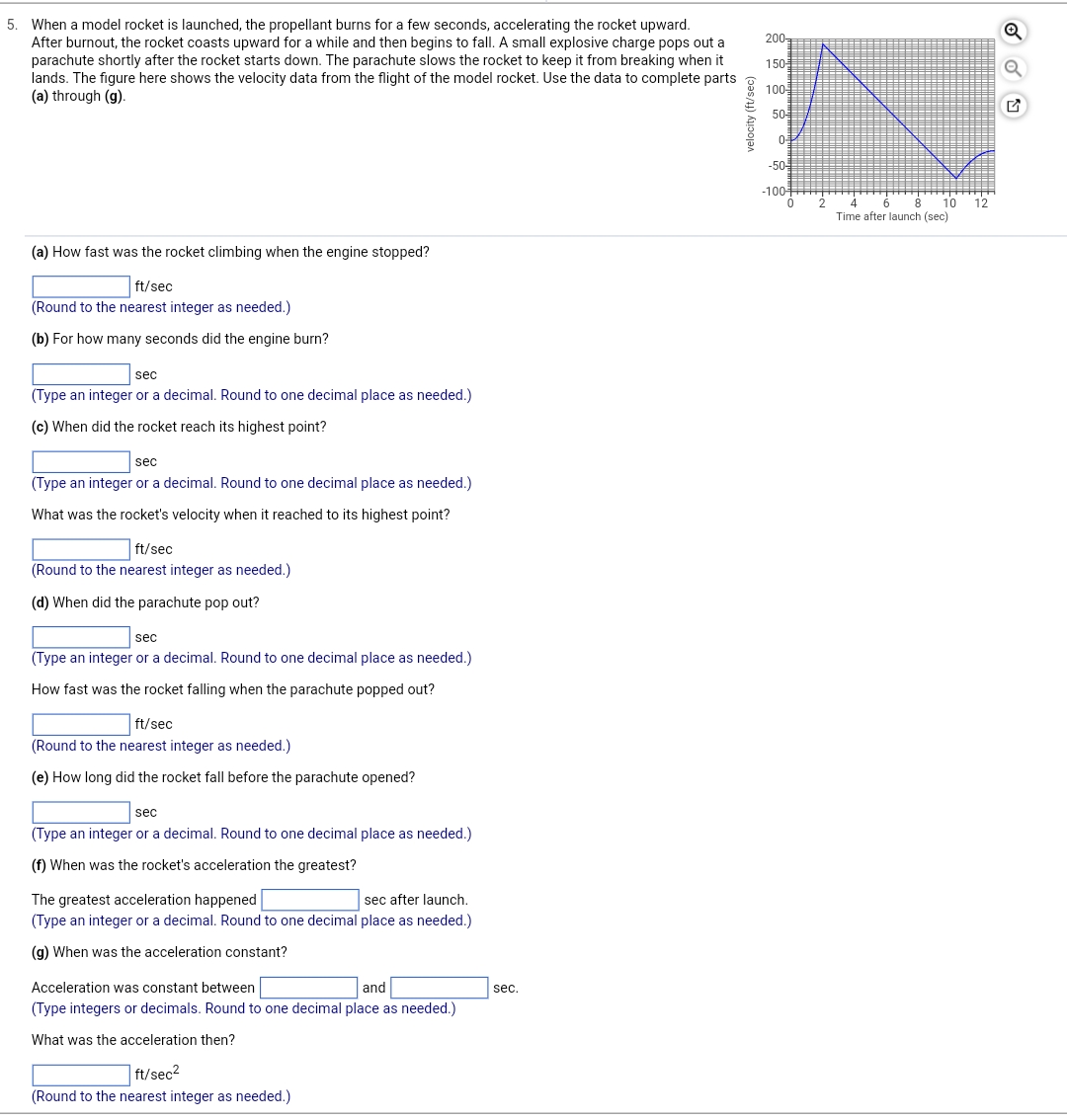 Solved When a model rocket is launched, the propellant burns | Chegg.com