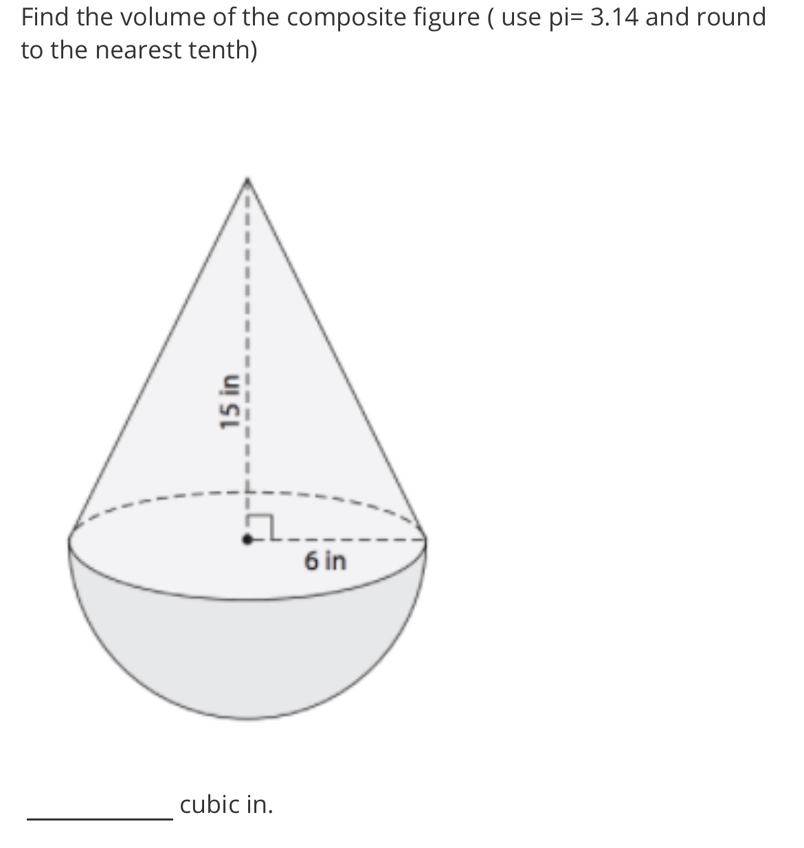 Solved Find the volume of the composite figure ( ﻿use | Chegg.com