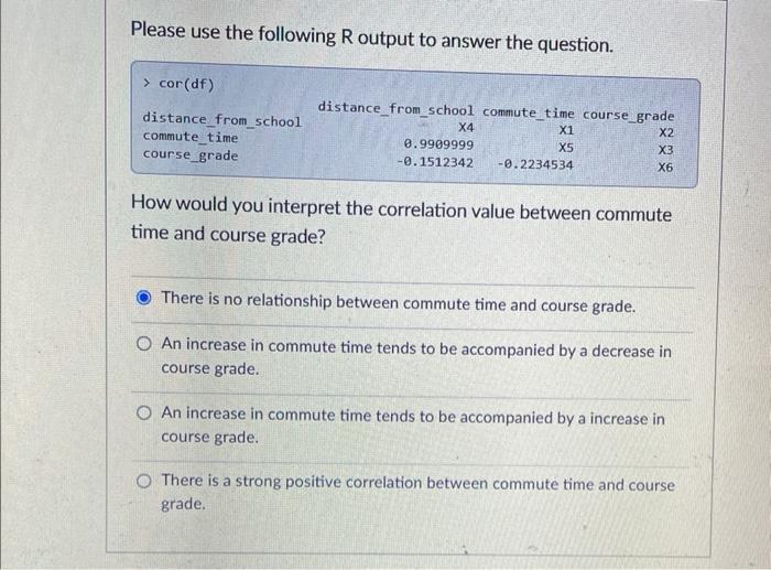 Solved Please use the following R output to answer the | Chegg.com