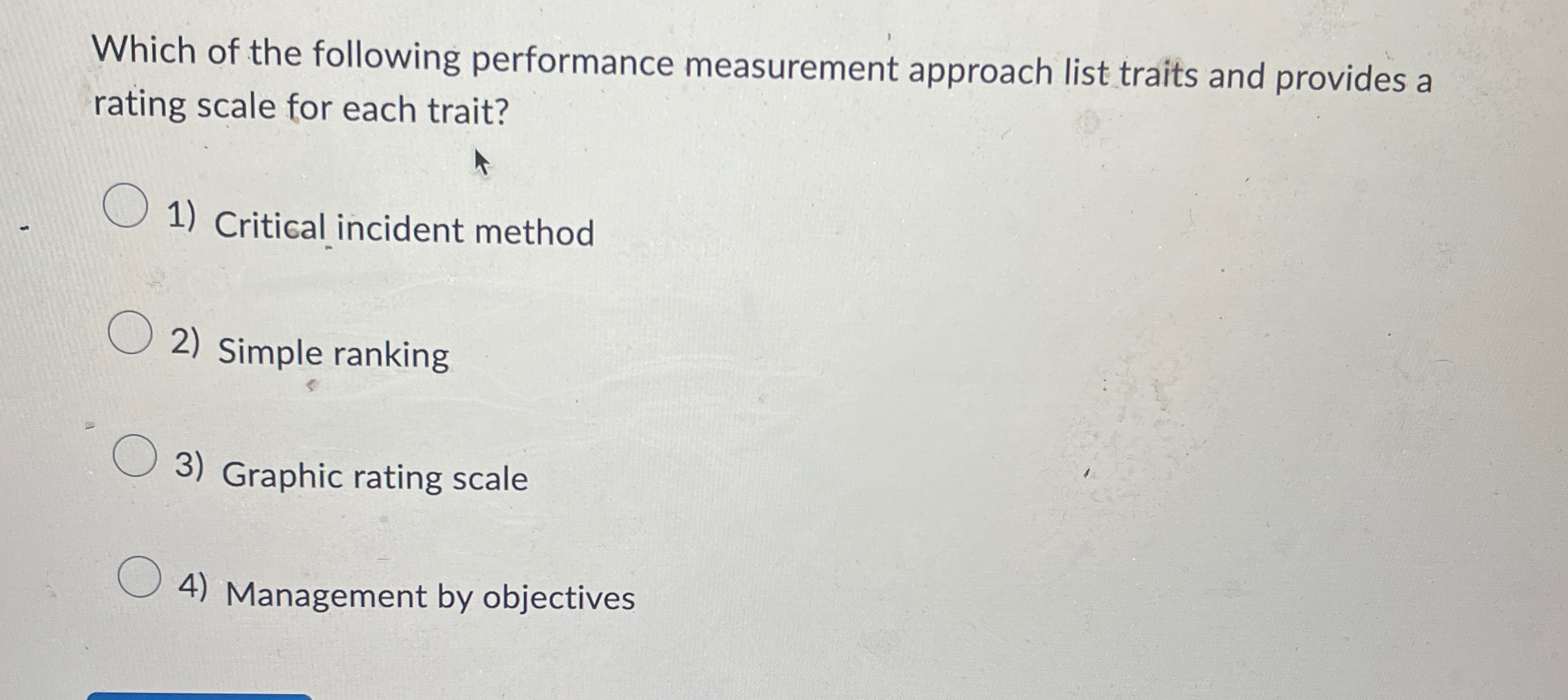 Solved Which of the following performance measurement | Chegg.com