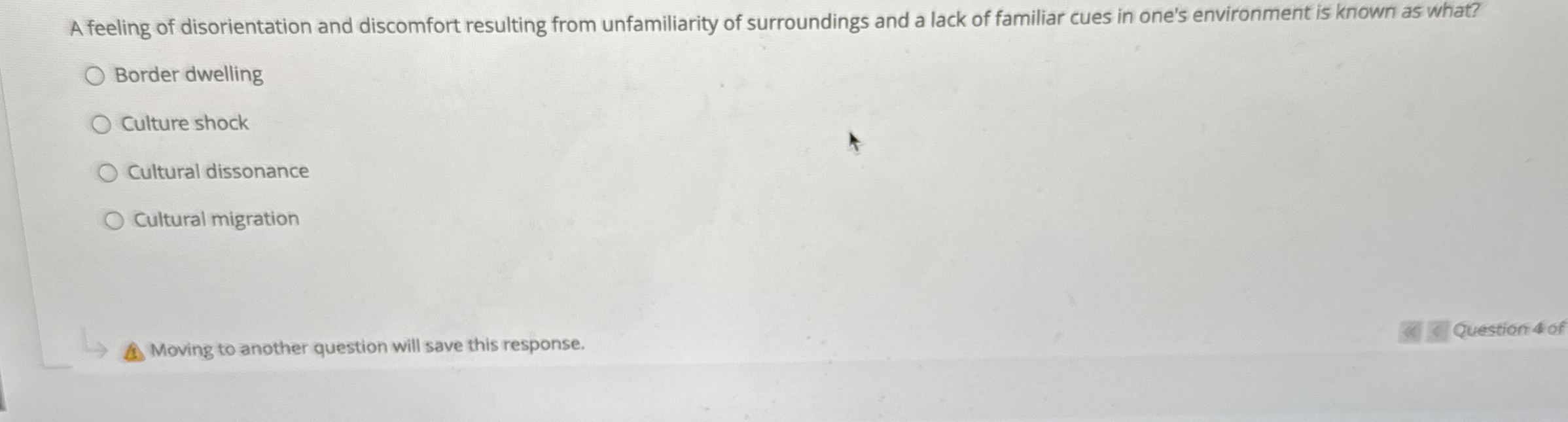 Solved A feeling of disorientation and discomfort resulting | Chegg.com