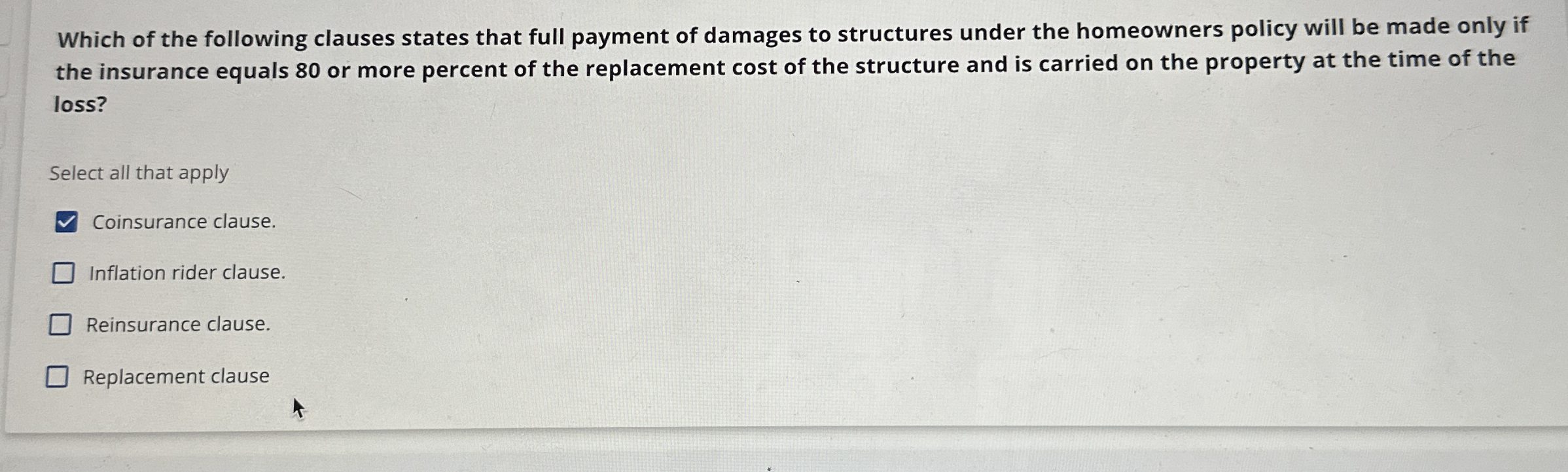 Solved Which of the following clauses states that full | Chegg.com