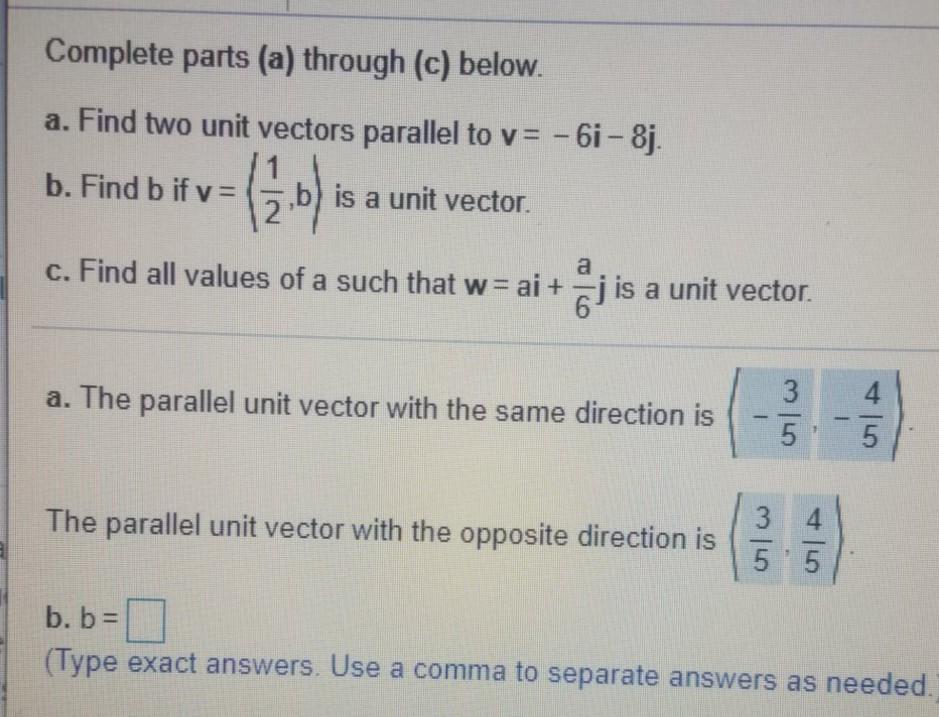 Solved Complete parts (a) through (c) below. a. Find two | Chegg.com