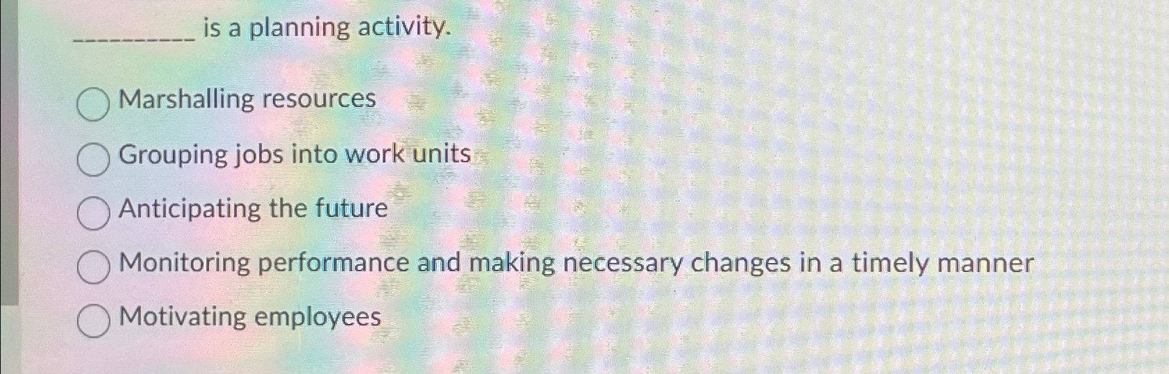 Solved is a planning activity.Marshalling resourcesGrouping | Chegg.com