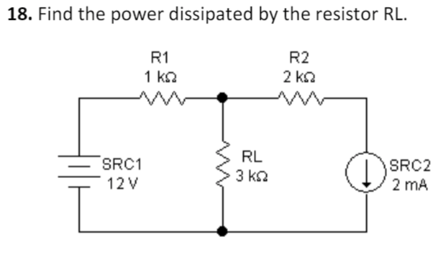 Solved Find the power dissipated by the resistor RL. | Chegg.com