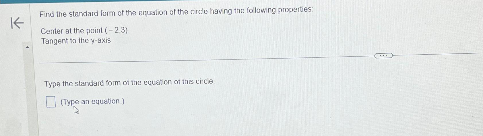 Solved Find the standard form of the equation of the circle | Chegg.com