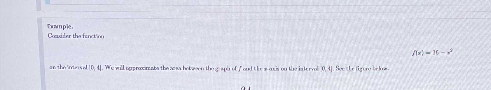 Solved Example.Consider the functionf(x)=16-x2on the | Chegg.com