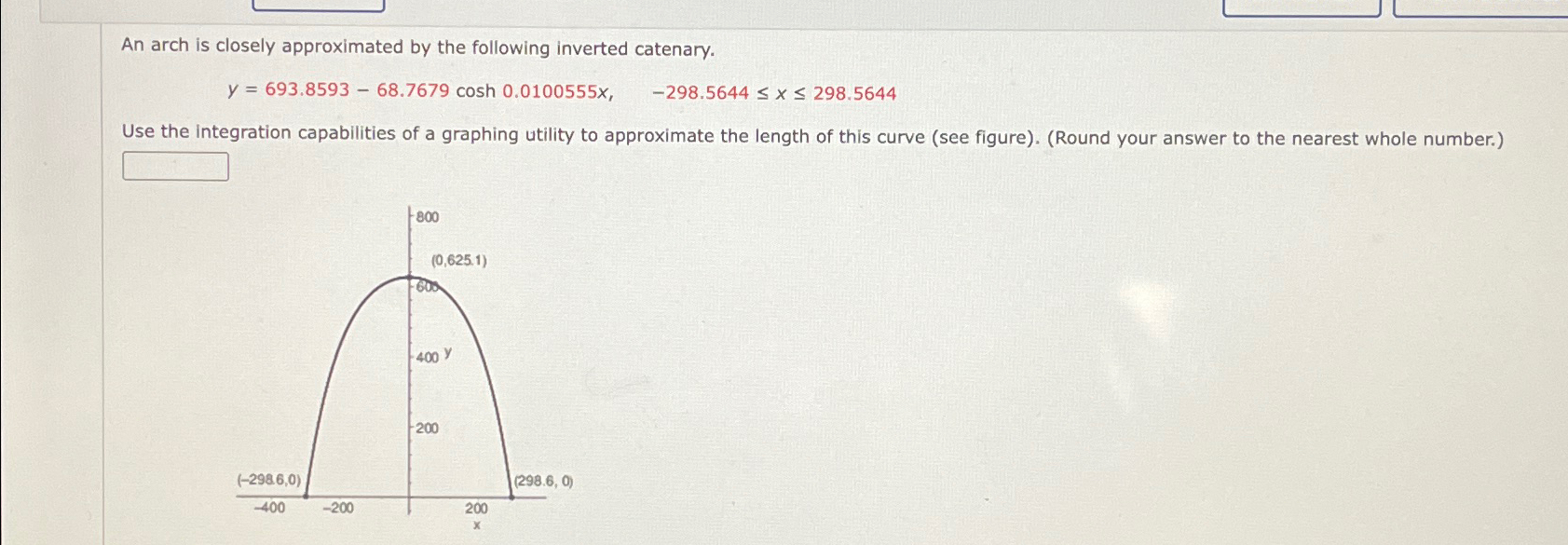 Solved An arch is closely approximated by the following | Chegg.com