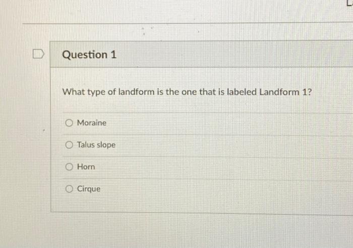 Solved Landform 1 Landform 3 on Landform 2 DID Question 1 | Chegg.com Solved Landform 1 Landform 3 on Landform 2 DID Question 1 | Chegg.com