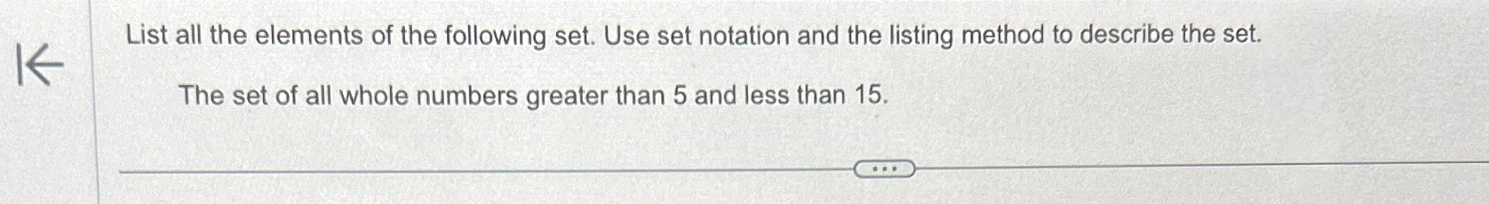 List all the elements of the following set. Use set | Chegg.com