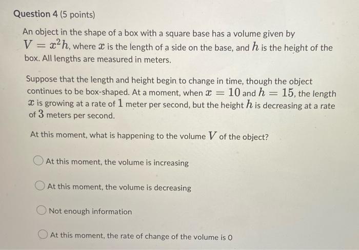 Solved 32 The surface area of a box has the formula A = 2x² | Chegg.com
