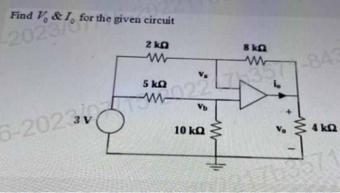 Solved Find V0&I0 for the given circuit | Chegg.com
