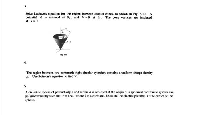 Solved 3. Solve Laplace's equation for the region between | Chegg.com