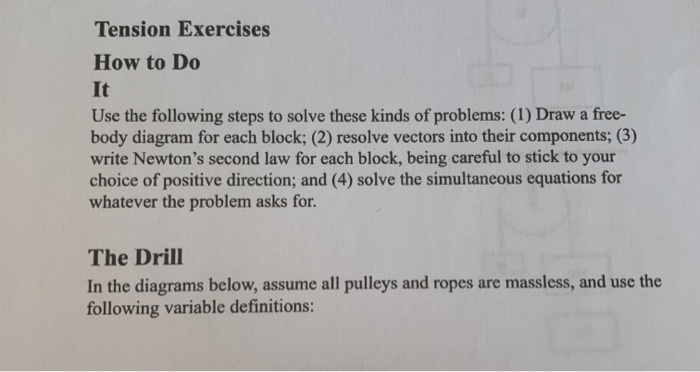 Solved Tension Exercises How to Do It Use the following | Chegg.com